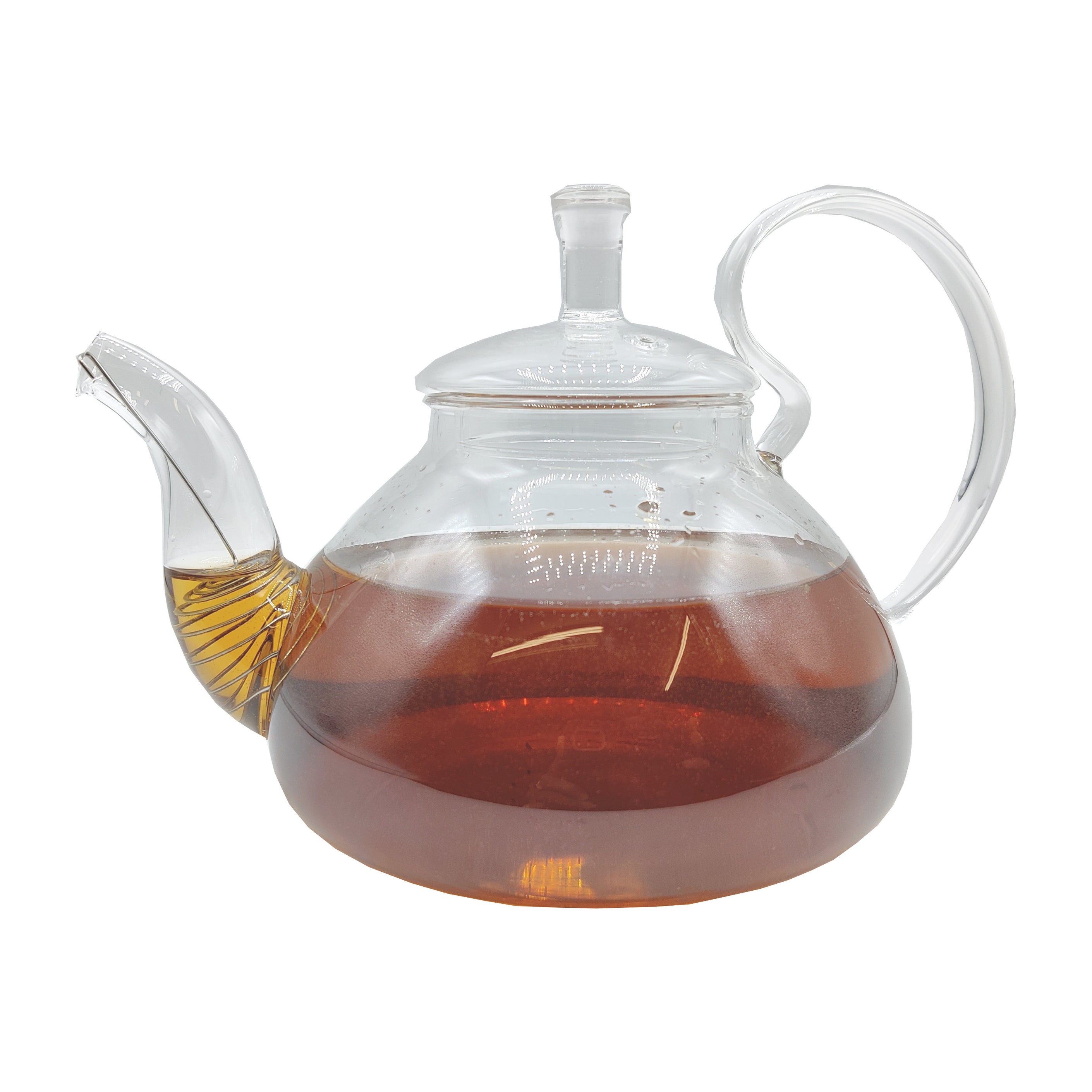 800ml Clear Glass teapot with wire coil filter